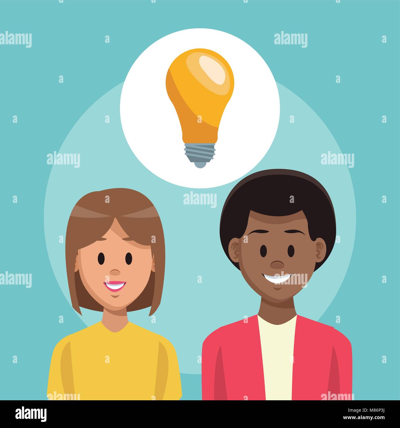 Friends with idea vector illustration graphic design Stock Vector Image ...