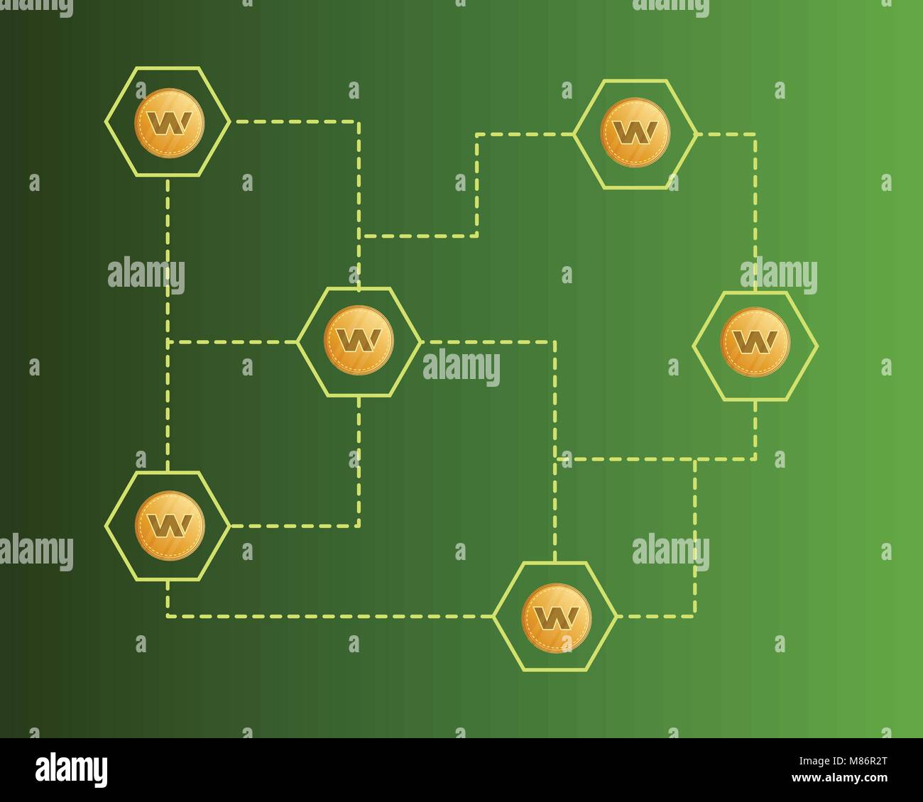 Blockchain wax cryptocurrency networking background Stock Vector Image & Art - Alamy