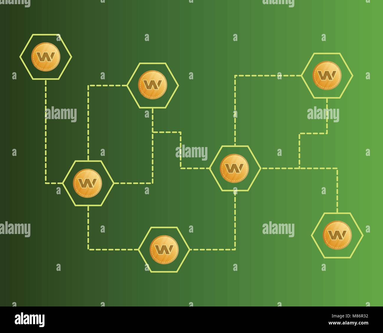 Blockchain wax cryptocurrency networking background Stock Vector Image & Art - Alamy