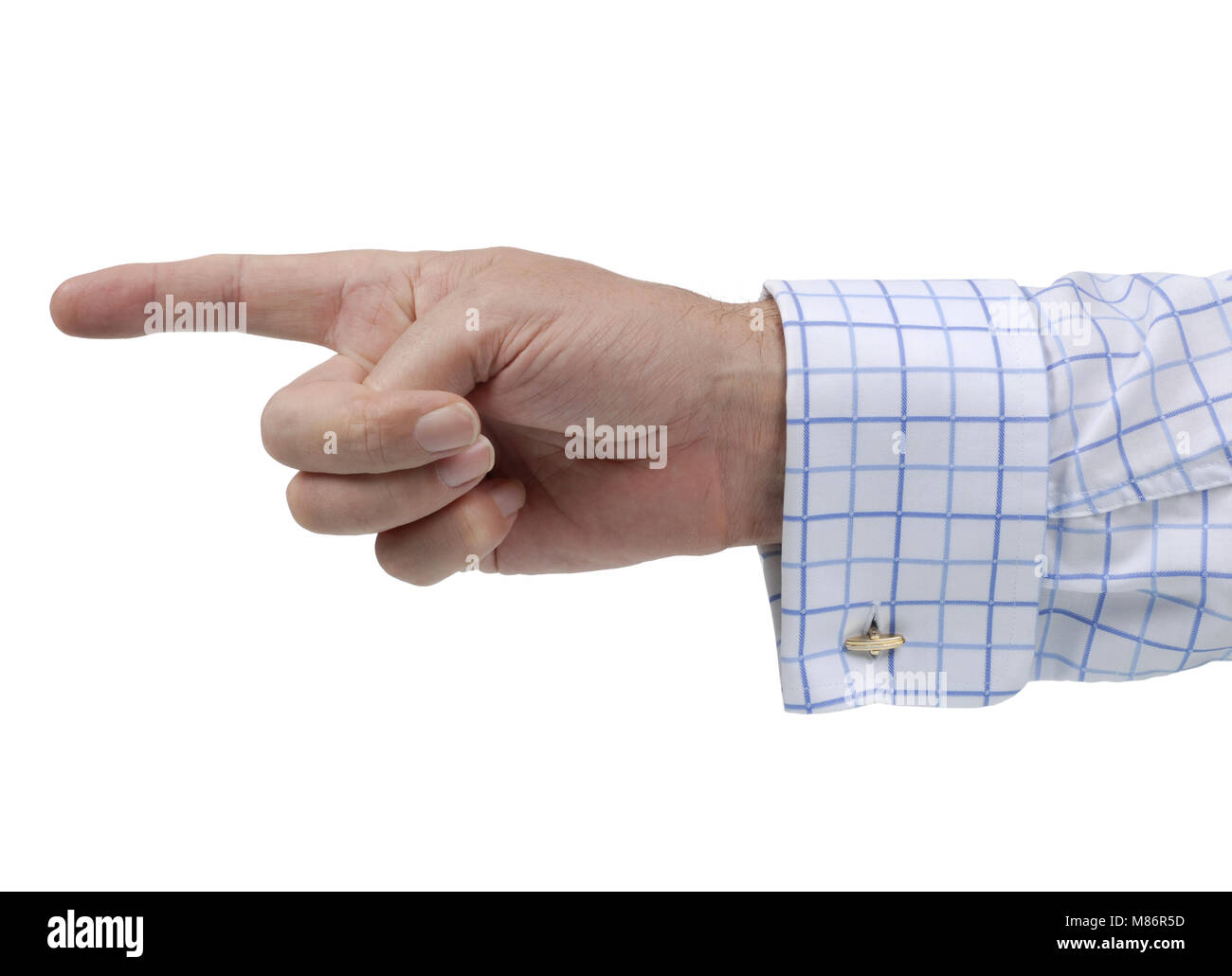 Executive businessman pointing his finger isolated on a white ...