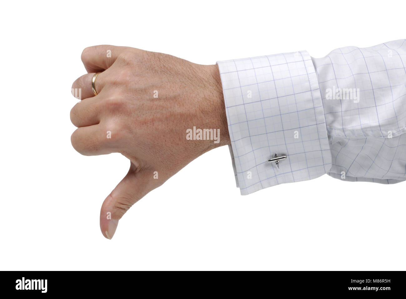 Businessman giving a thumb down negative or disapprove sign isolated ...