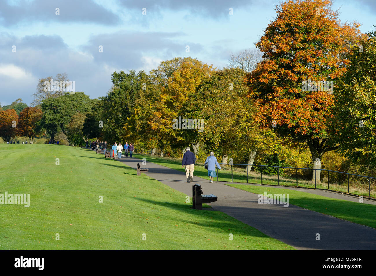 People enjoying a walk along the circular walk on the The North Inch ...