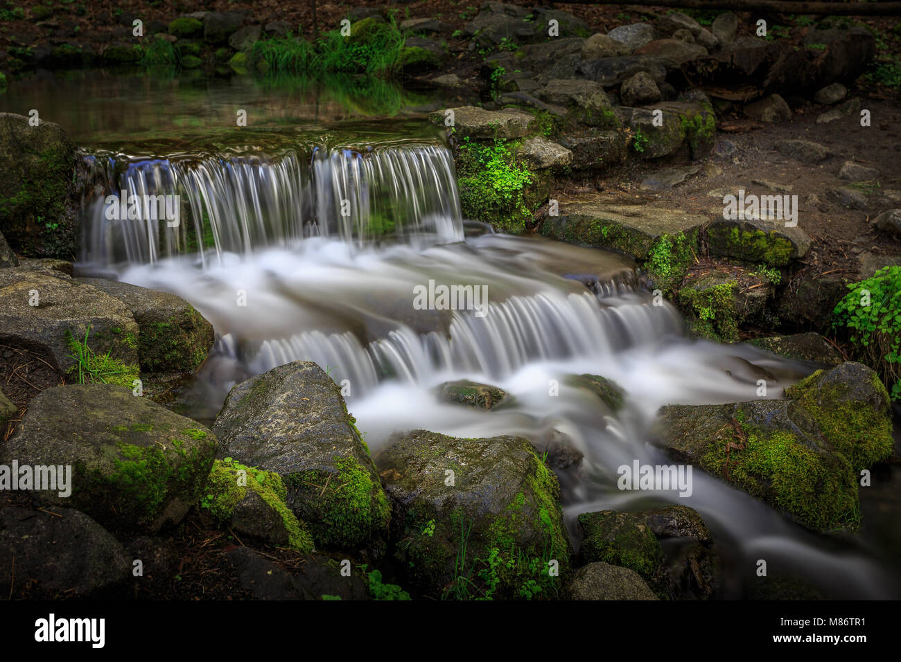 Waterfall and Merced river, Yosemite Falls, California, United States ...