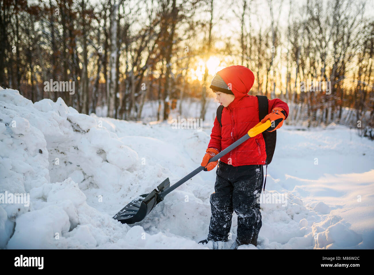 Person shoveling snow cold hi-res stock photography and images - Alamy