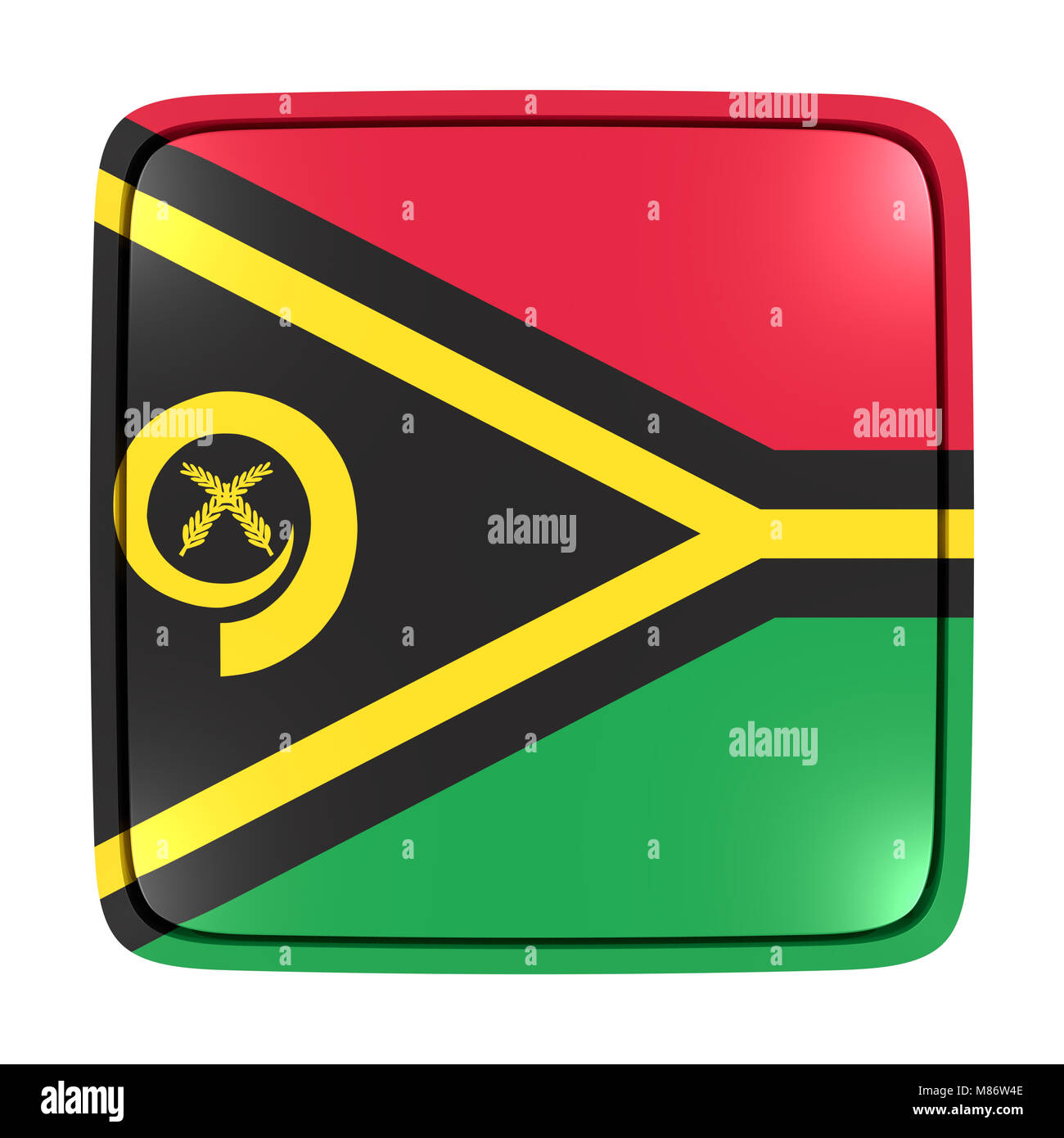 3d rendering of a Vanuatu flag icon. Isolated on white background Stock ...