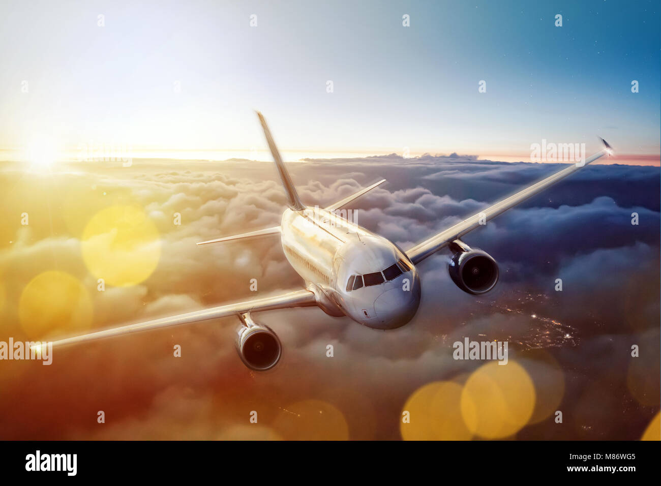 Fly above clouds during sunrise hi-res stock photography and images - Alamy