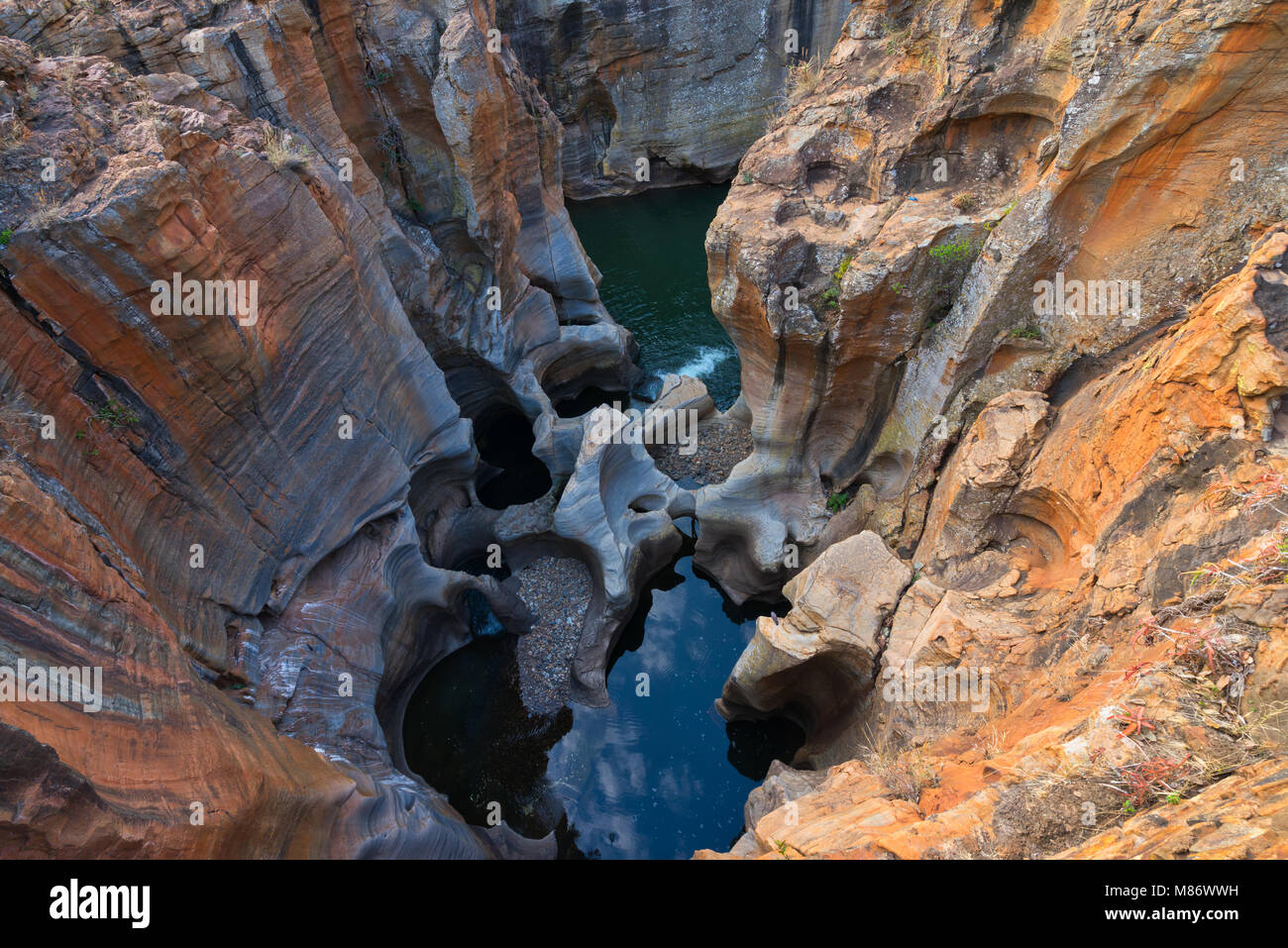 Aerial view of Bourke's Luck Potholes, Mpumalanga, South Africa Stock ...