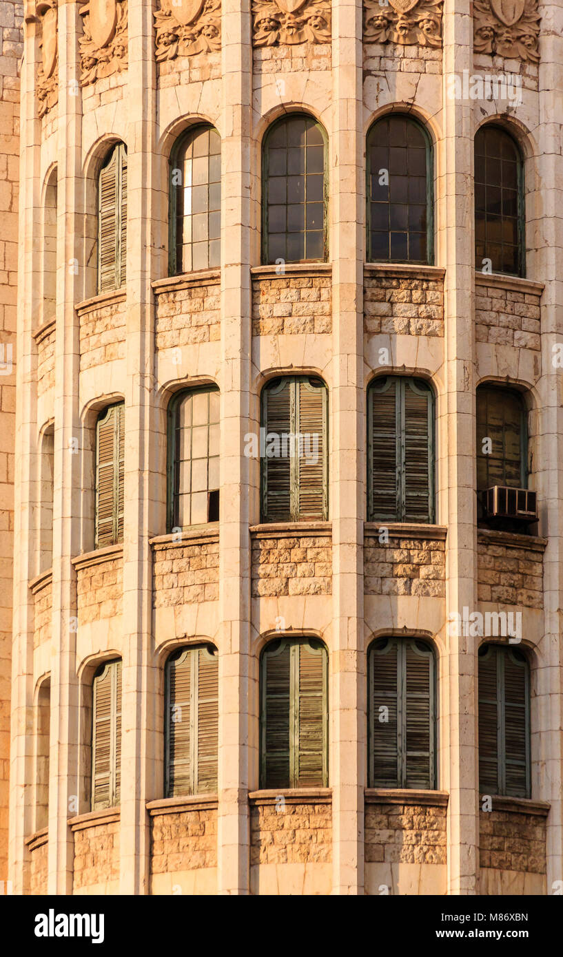 Old Shutters in Round Tower with One Window Air Conditioner Stock Photo ...