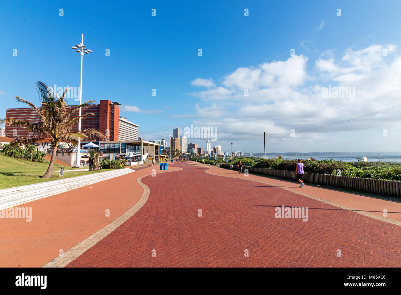 DURBAN, SOUTH AFRICA - MARCH 12 , 2018: Many early morning visitors ...