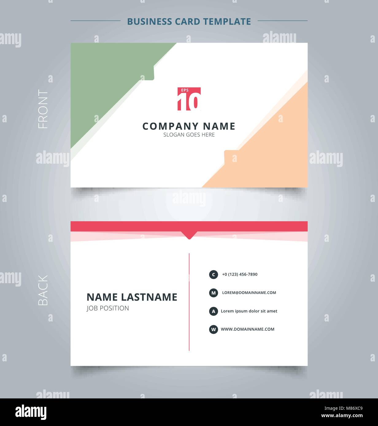 Creative business card and name card template geometric triangle ...