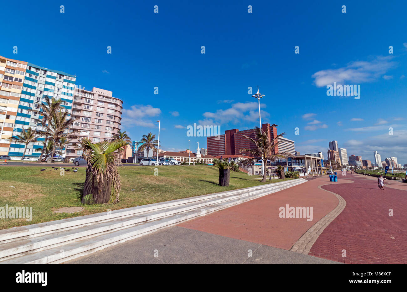 DURBAN, SOUTH AFRICA - MARCH 12 , 2018: Many early morning visitors ...