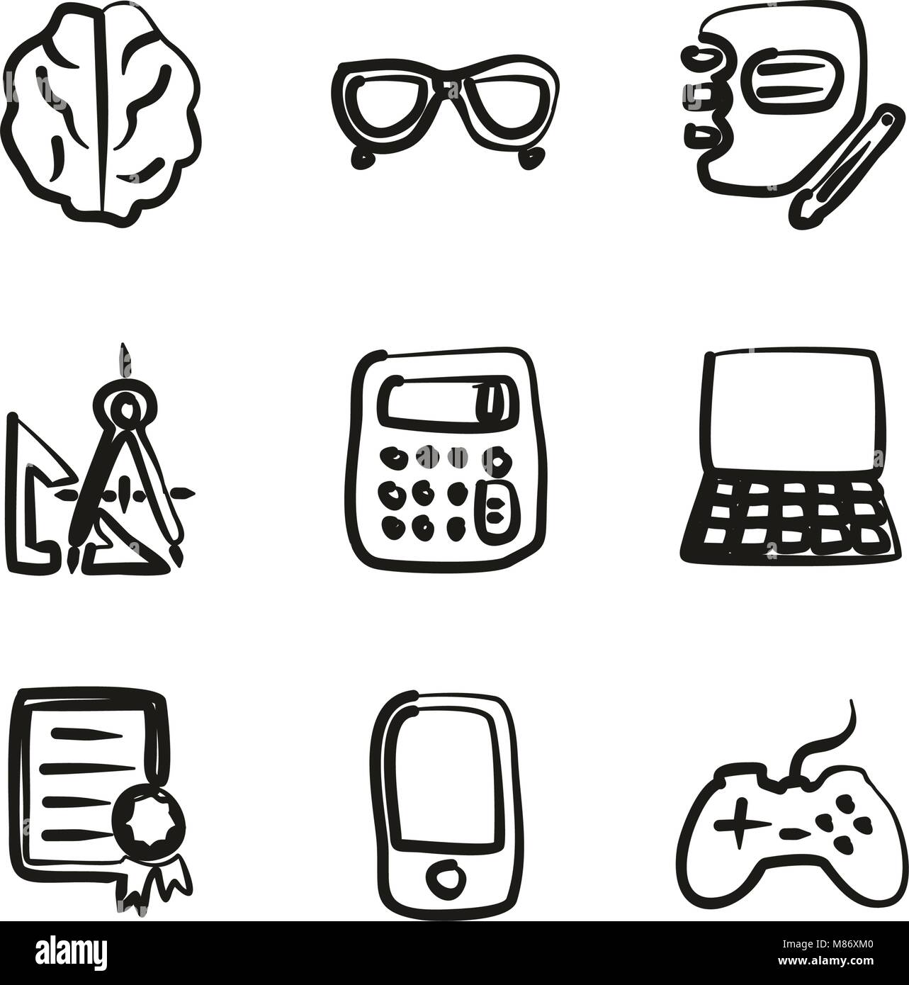Geek Icons Freehand Stock Vector Image And Art Alamy