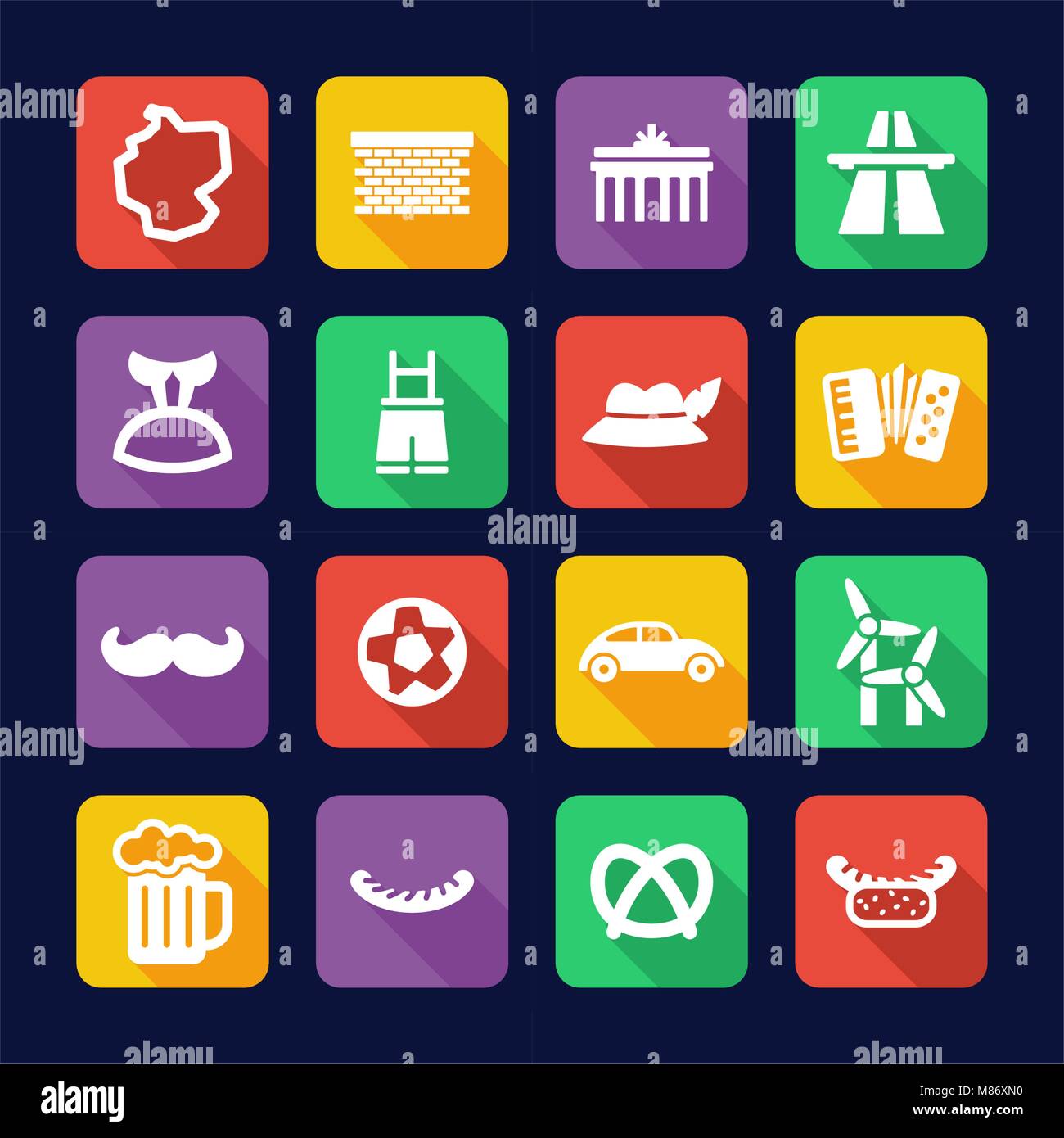 Germany Icons Flat Design Stock Vector Image & Art - Alamy