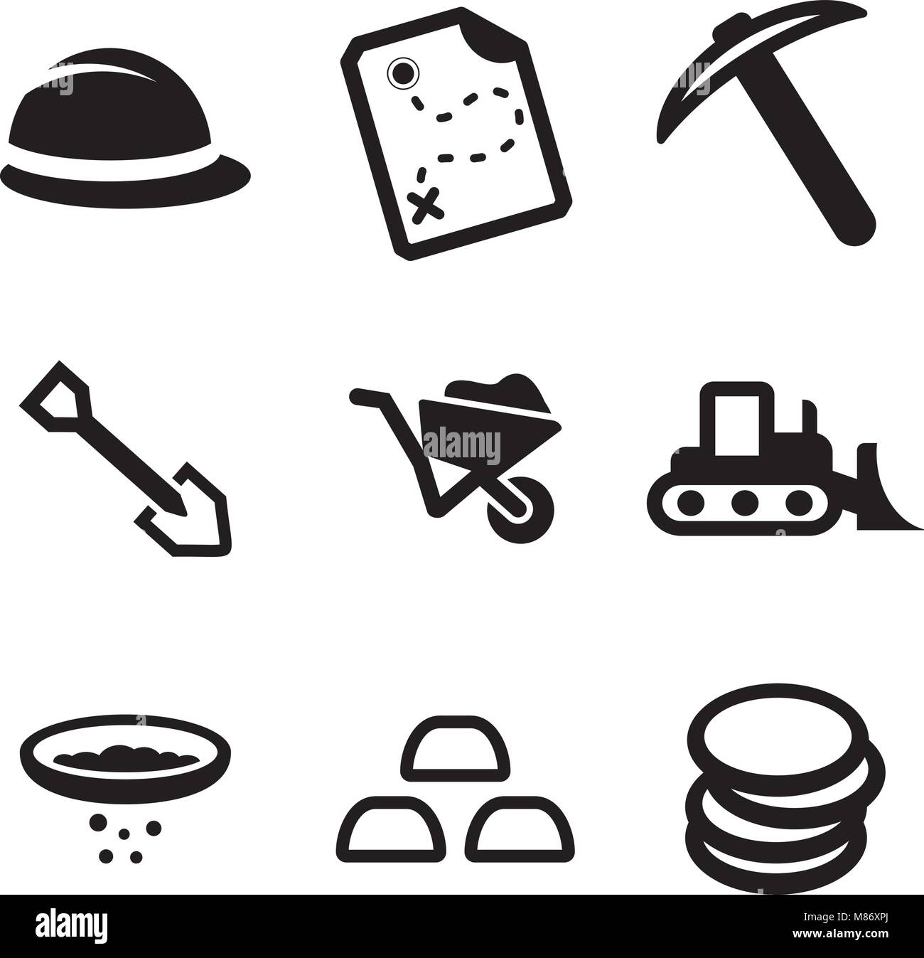 Gold Rush Icons Stock Vector Image & Art - Alamy