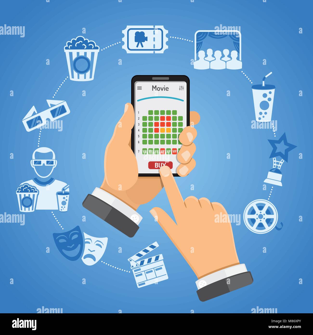 Mobile online ticket icon Stock Vector Images - Alamy