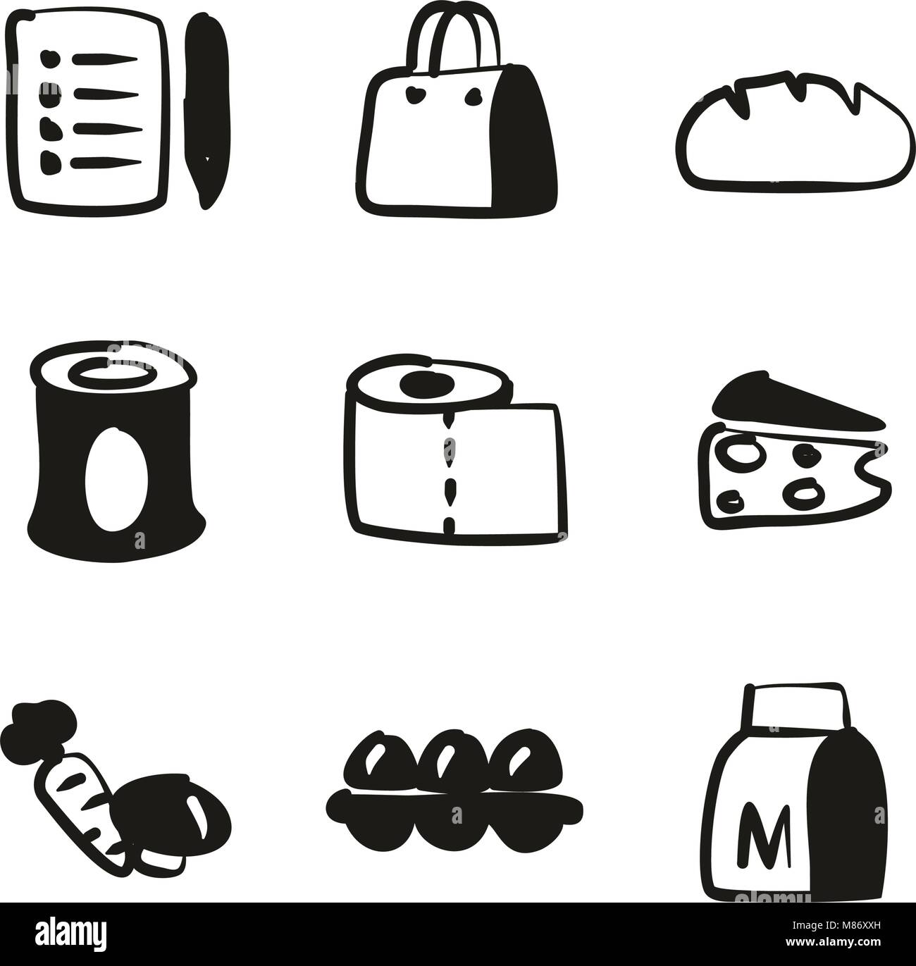 Grocery list fruits and vegetables Stock Vector Images - Alamy