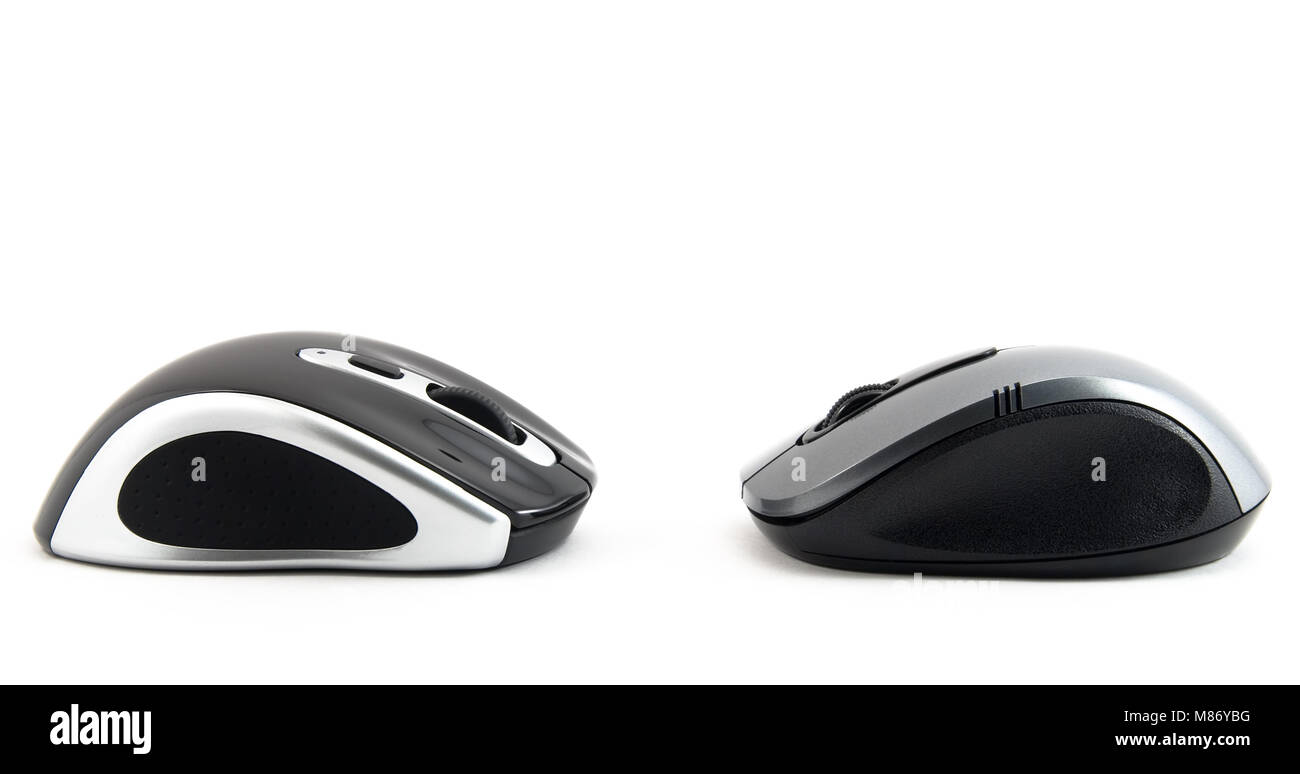 Two computer mouse of dark blue color on a white background Stock Photo ...