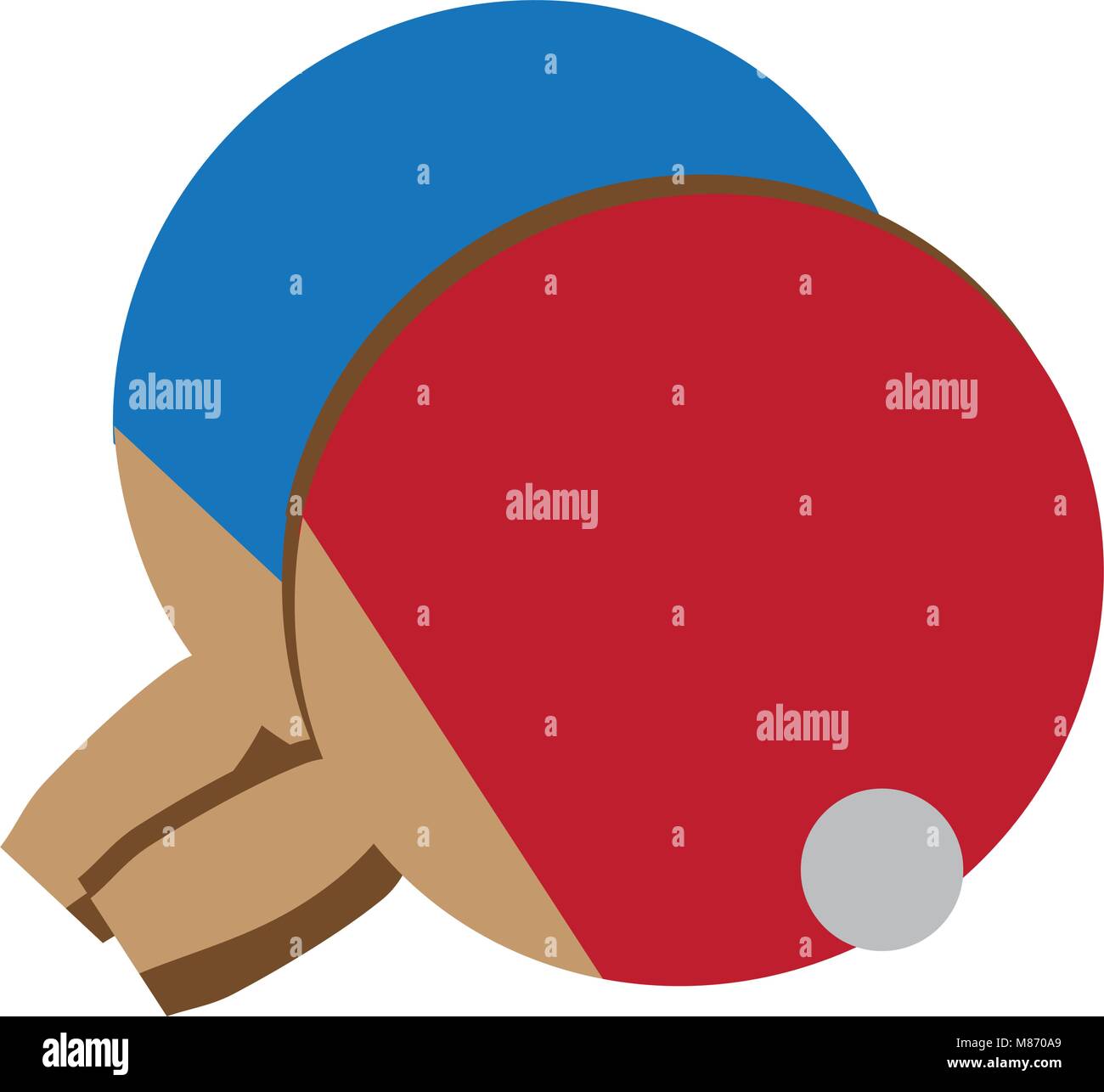 ping pong paddles and ball icon over white background, colorful design ...