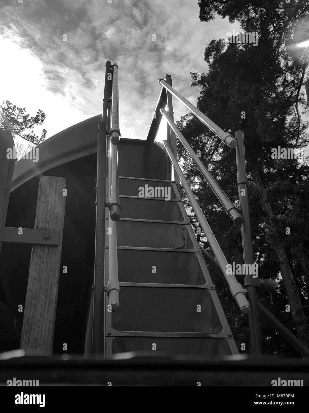 Playground slide ladder slide Black and White Stock Photos & Images - Alamy