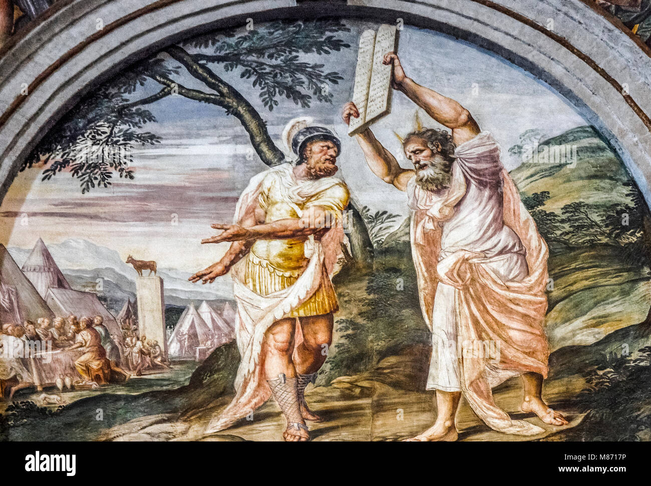 Milan: Church of San Maurizio at the major monastery: Moses breaks the ...