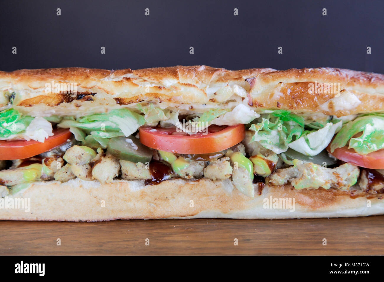 Closeup of large hoagie sandwich Stock Photo - Alamy