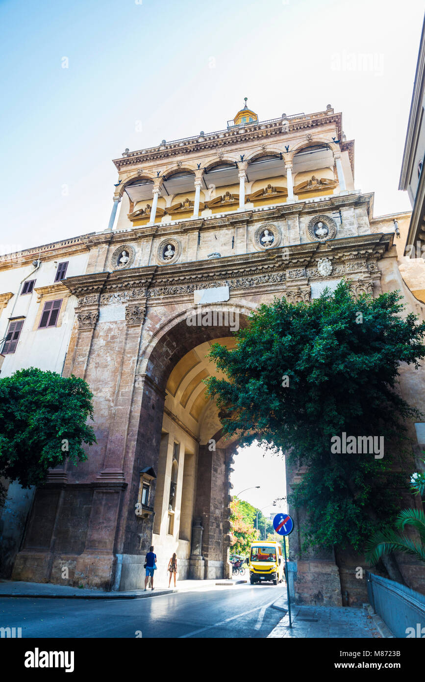 Porta Nuova (New Gate) is a monumental city gate of Baroque style with ...