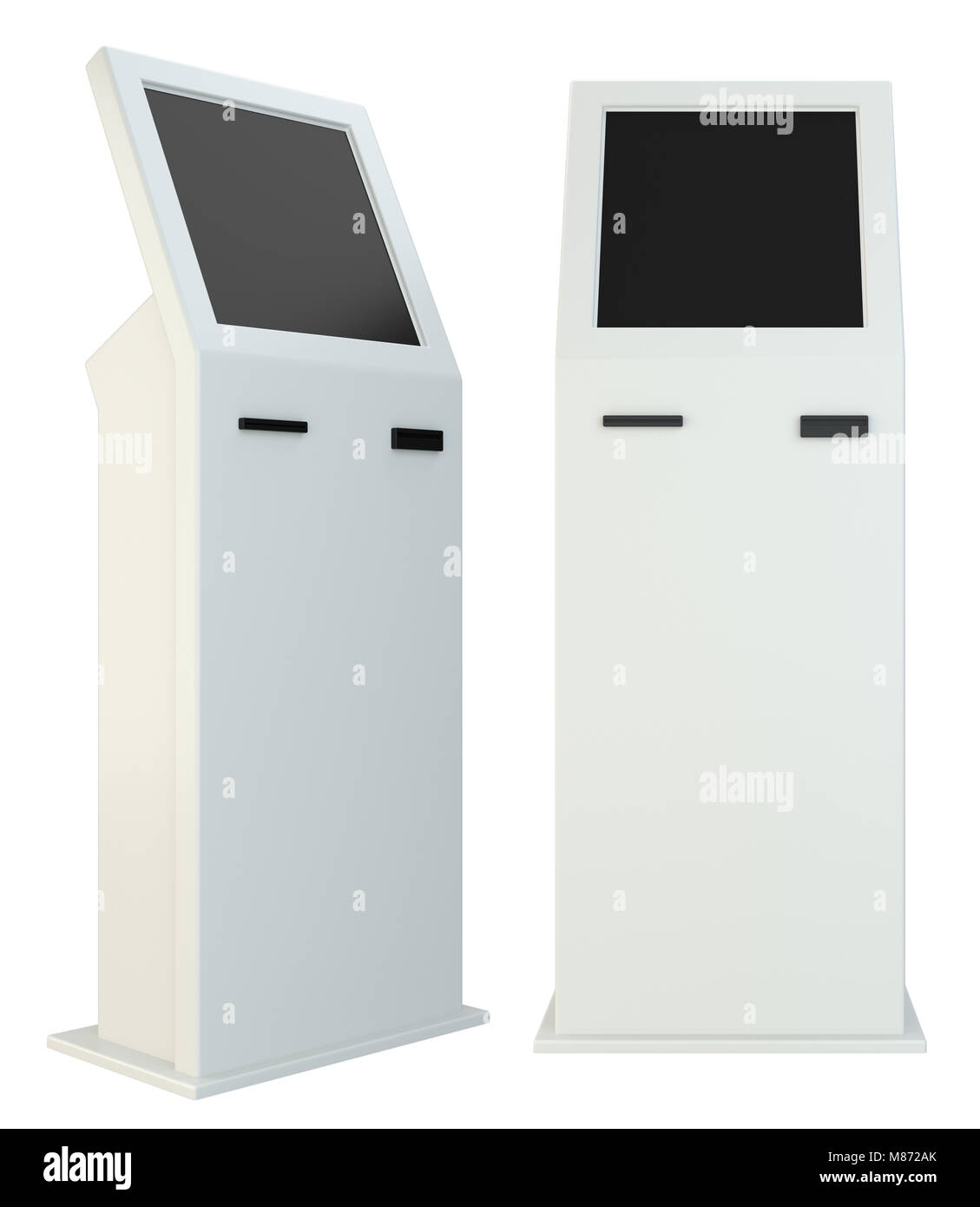 Information terminal. interactive kiosk on white background. Isolated ...