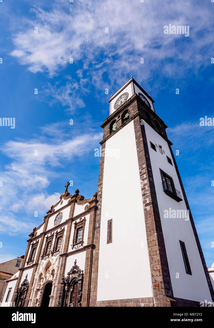 Main Church, Ponta Delgada, Sao Miguel Island, Azores, Portugal Stock ...