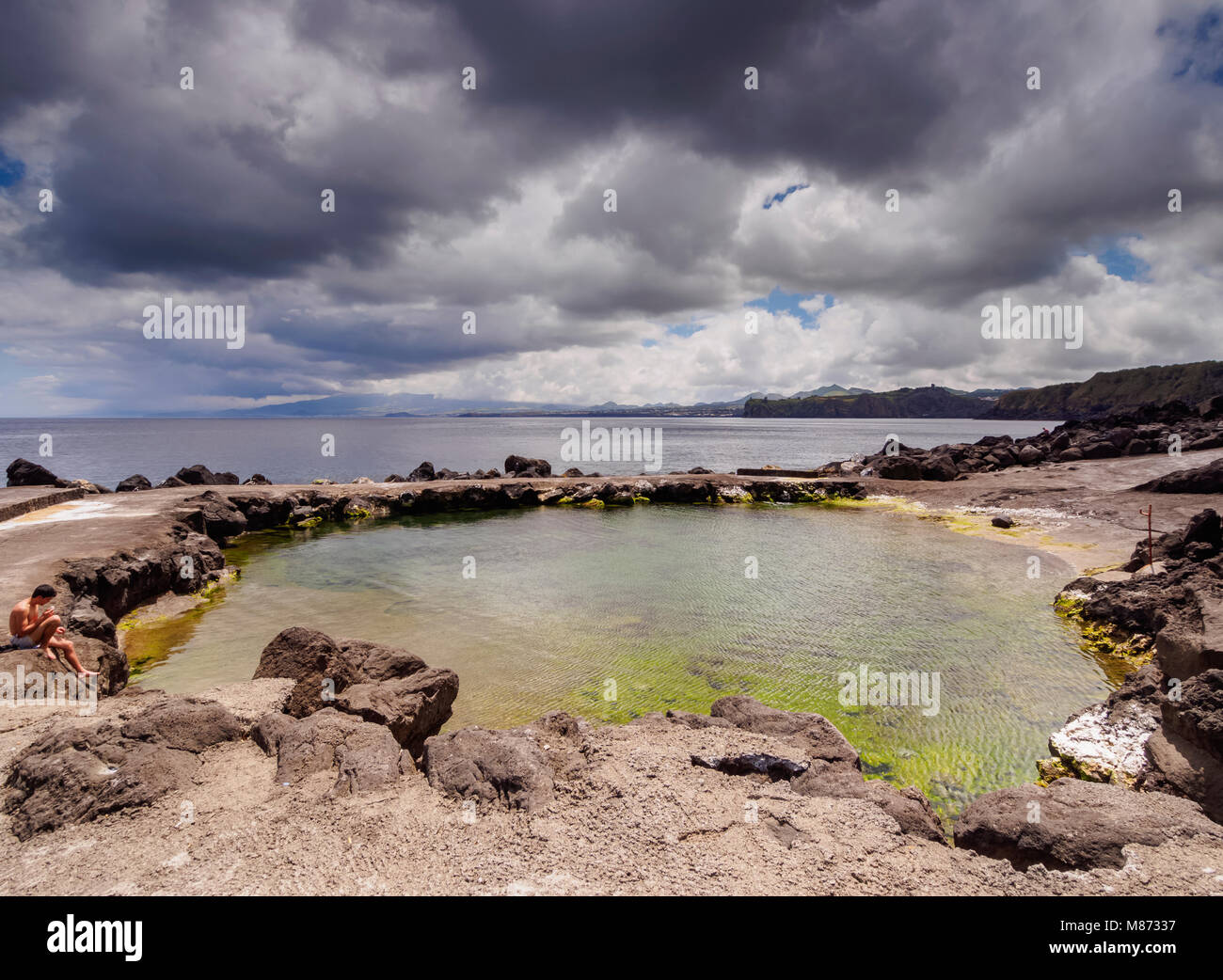 Natural Swimming Pool, Sao Miguel Island, Azores, Portugal Stock Photo ...
