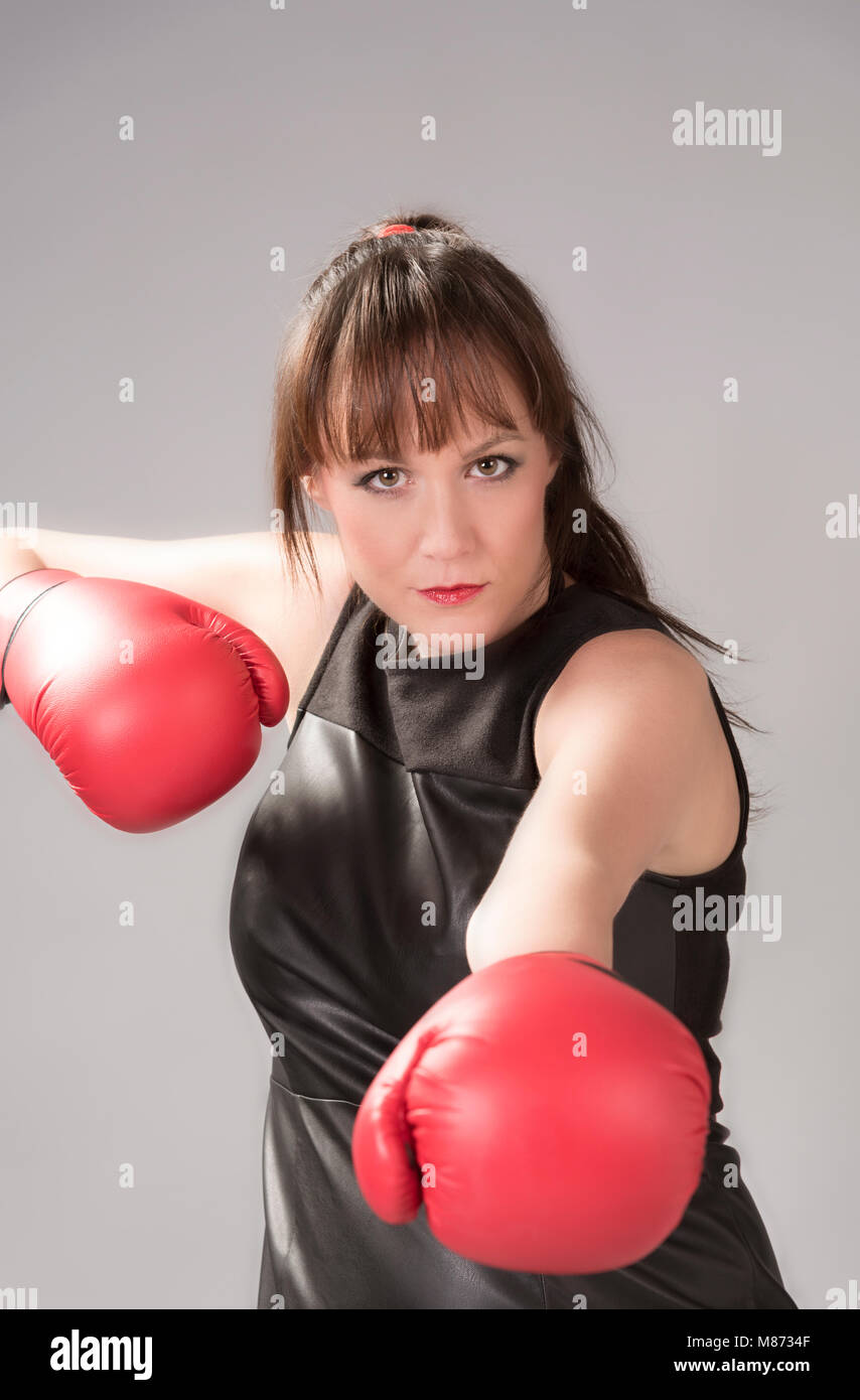 Female boxing fun hi-res stock photography and images - Alamy