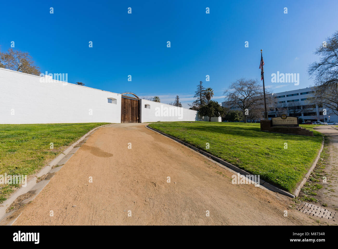 The historical Sutter's Fort State Historic Park at Sacramento ...