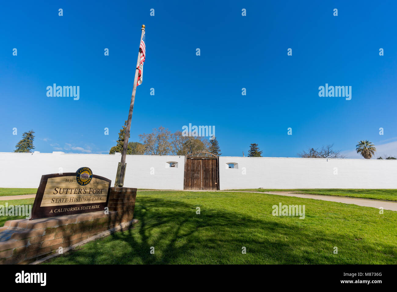 The historical Sutter's Fort State Historic Park at Sacramento ...