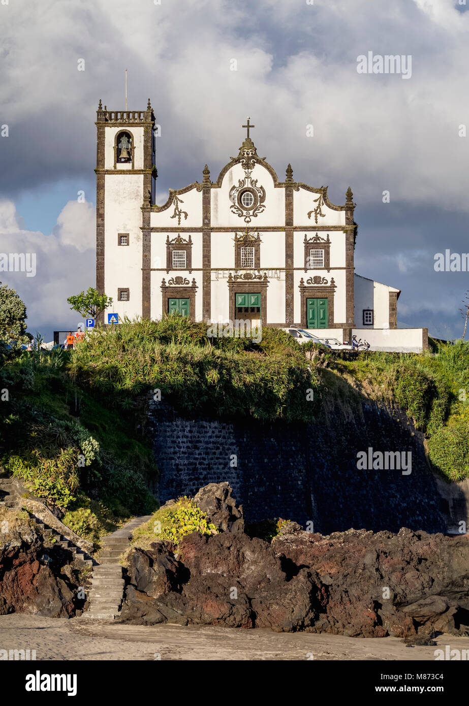 Church in Sao Roque, Sao Miguel Island, Azores, Portugal Stock Photo ...