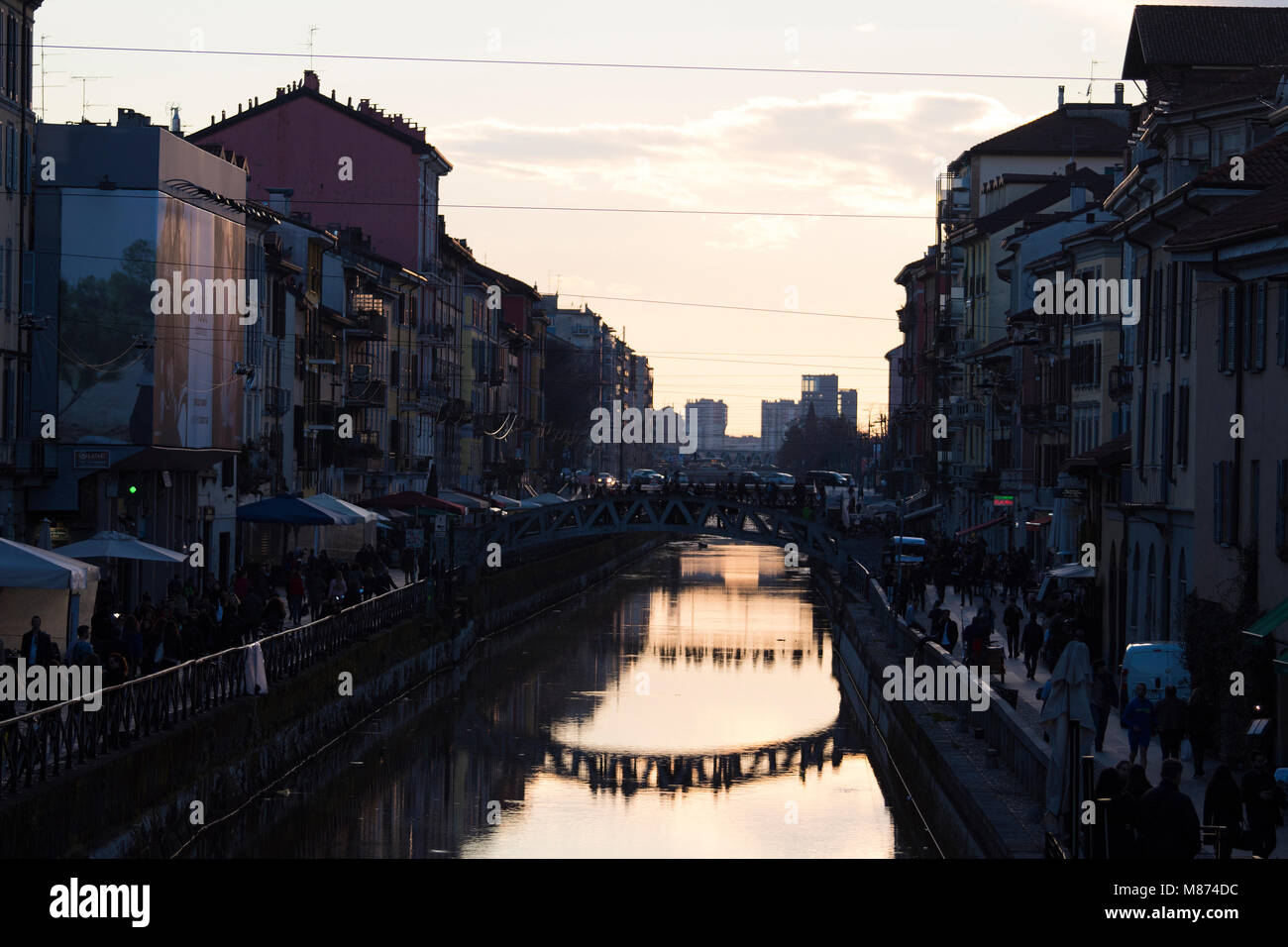 Canal of the Navigli in Milan Italy Stock Photo - Alamy