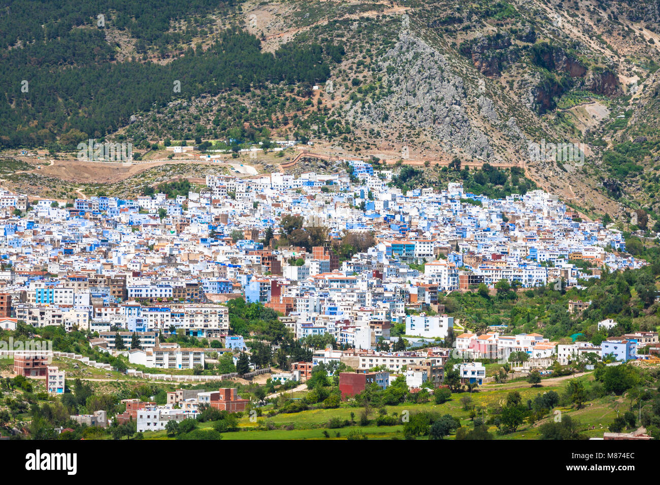 Aerial view of Chefchaouen, Morocco Stock Photo - Alamy