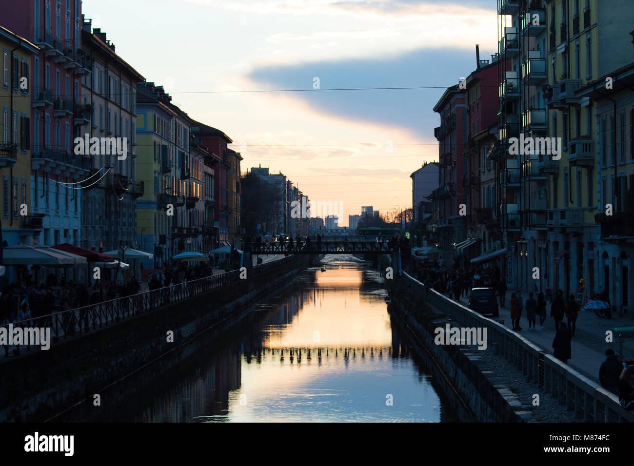 Canal of the Navigli in Milan Italy Stock Photo - Alamy