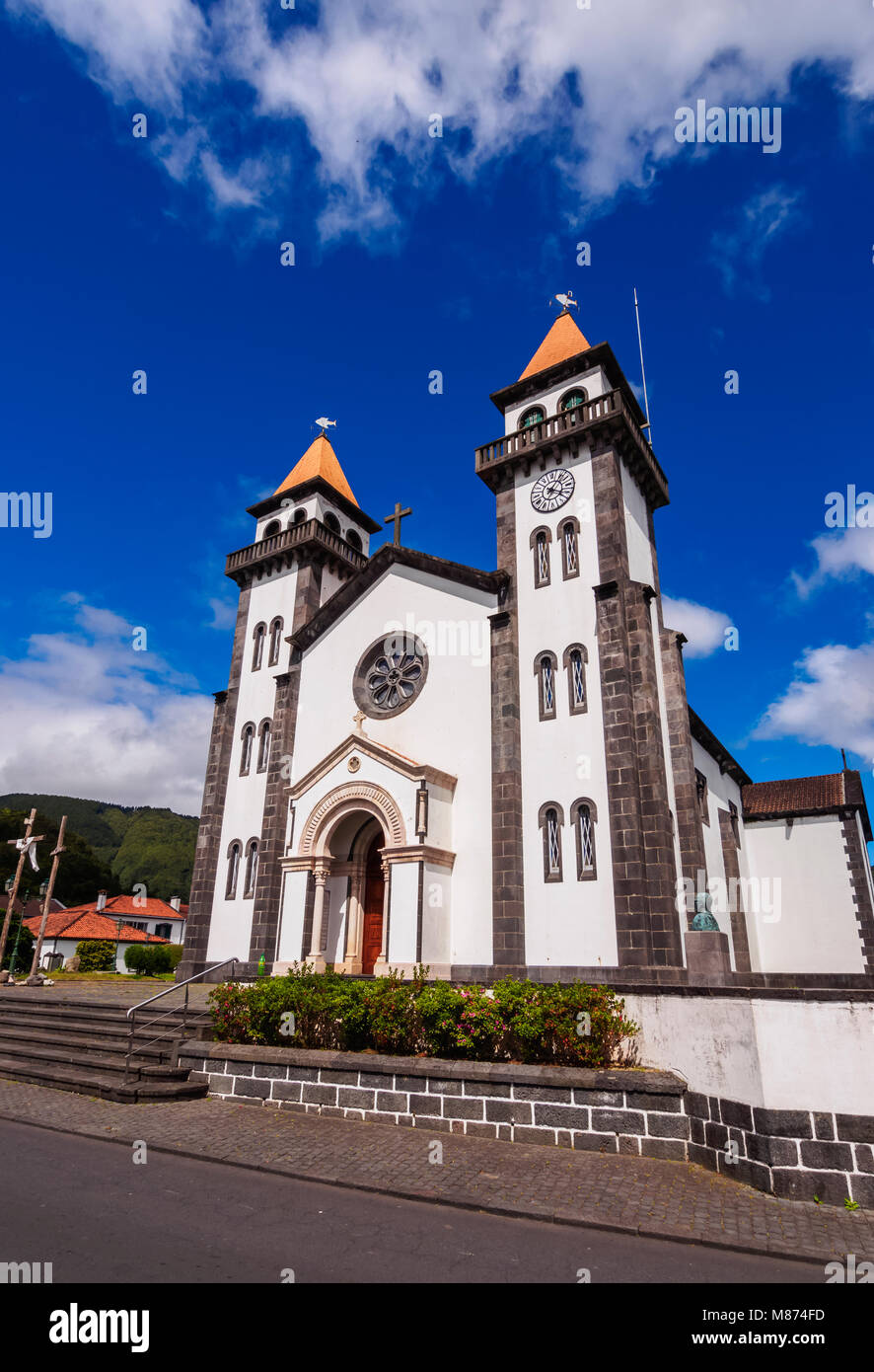 Church of Nossa Senhora da Alegria, Furnas, Sao Miguel Island, Azores ...