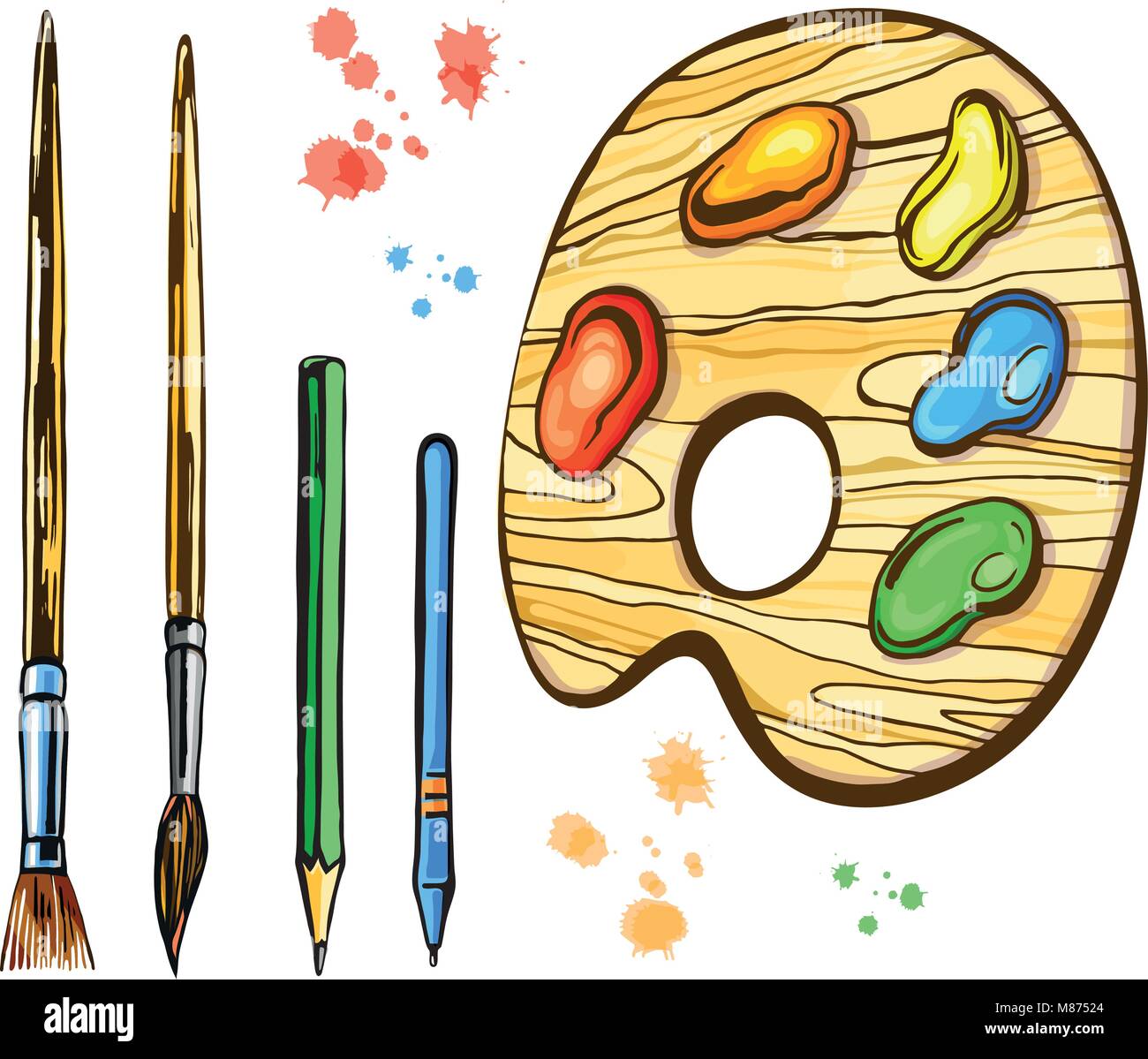 Artist painter drawing black line Stock Vector Images - Alamy