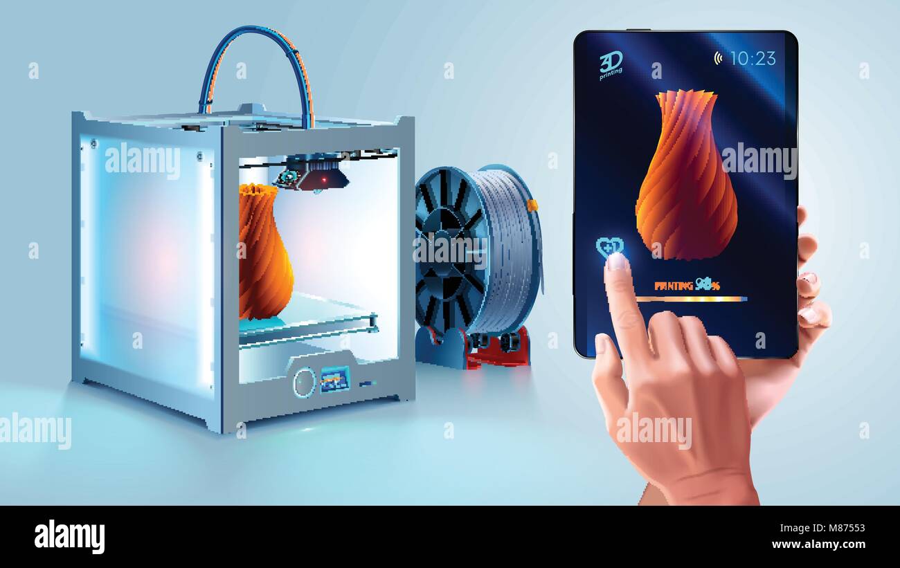 3d printed plastic hand Stock Vector Images - Alamy