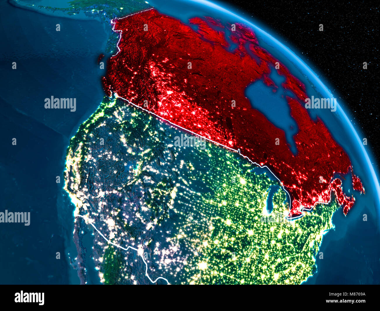 North America Night Satellite Image High Resolution Stock Photography ...