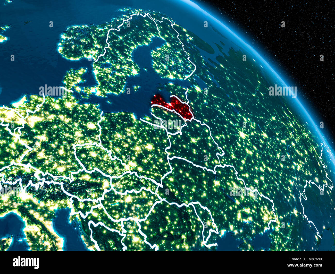 Latvia satellite image hi-res stock photography and images - Alamy