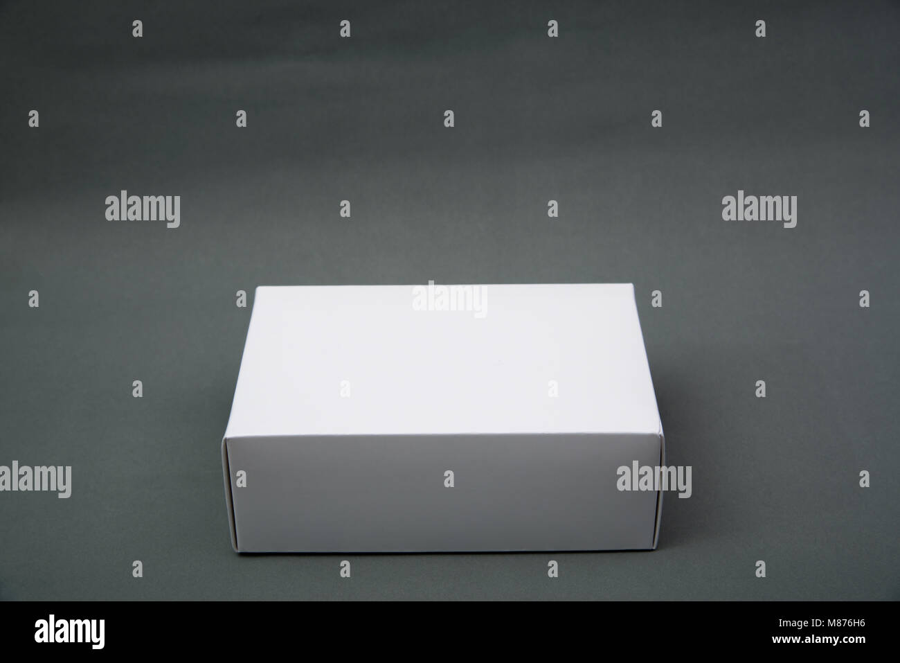 Empty Package white cardboard box or tray mock up for product on grey ...