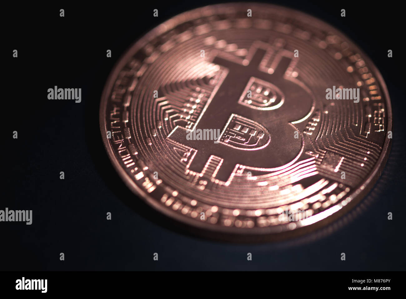 Bitcoin digital currency, bit-coin on motherboard or electronic board ...