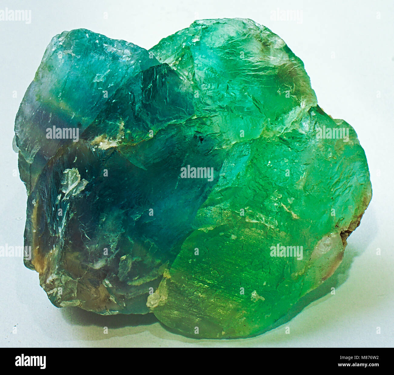 Green and magenta fluorite mineral transparent crystal stone specimen ...