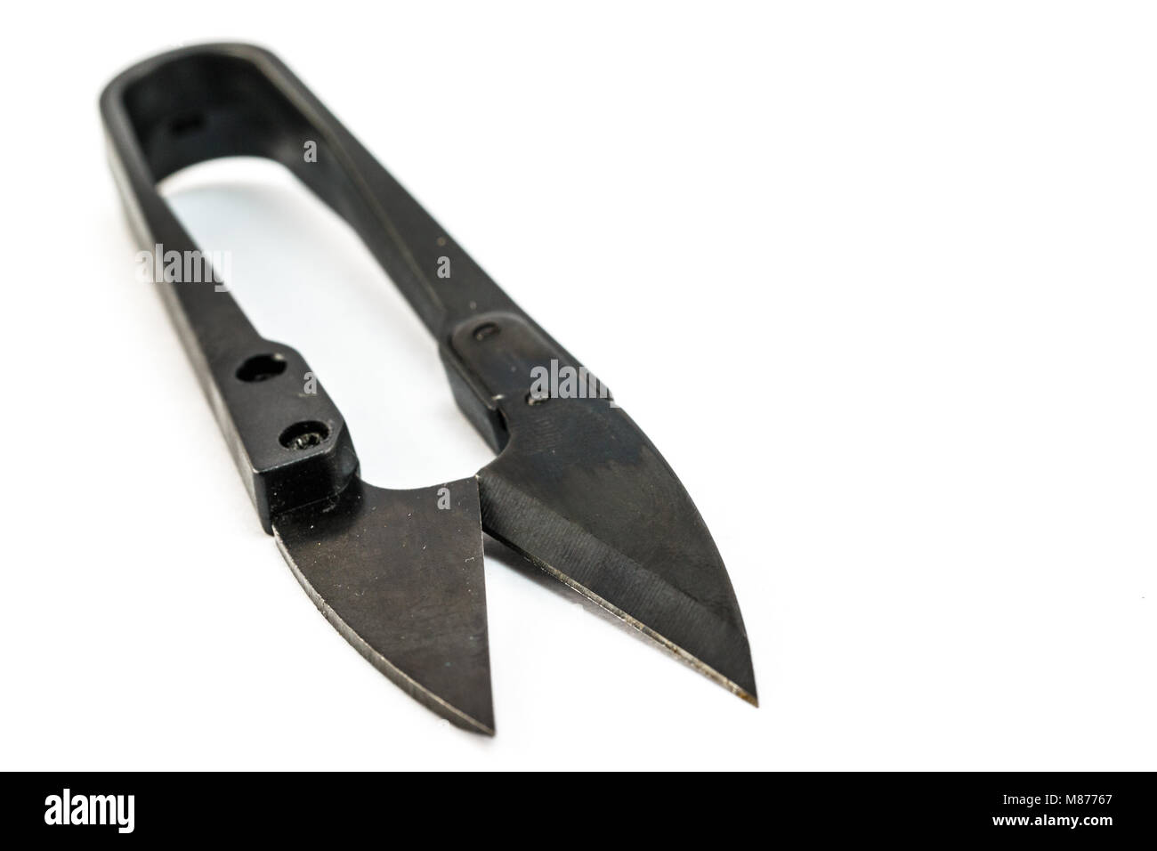 ancient scissor on white background Stock Photo - Alamy