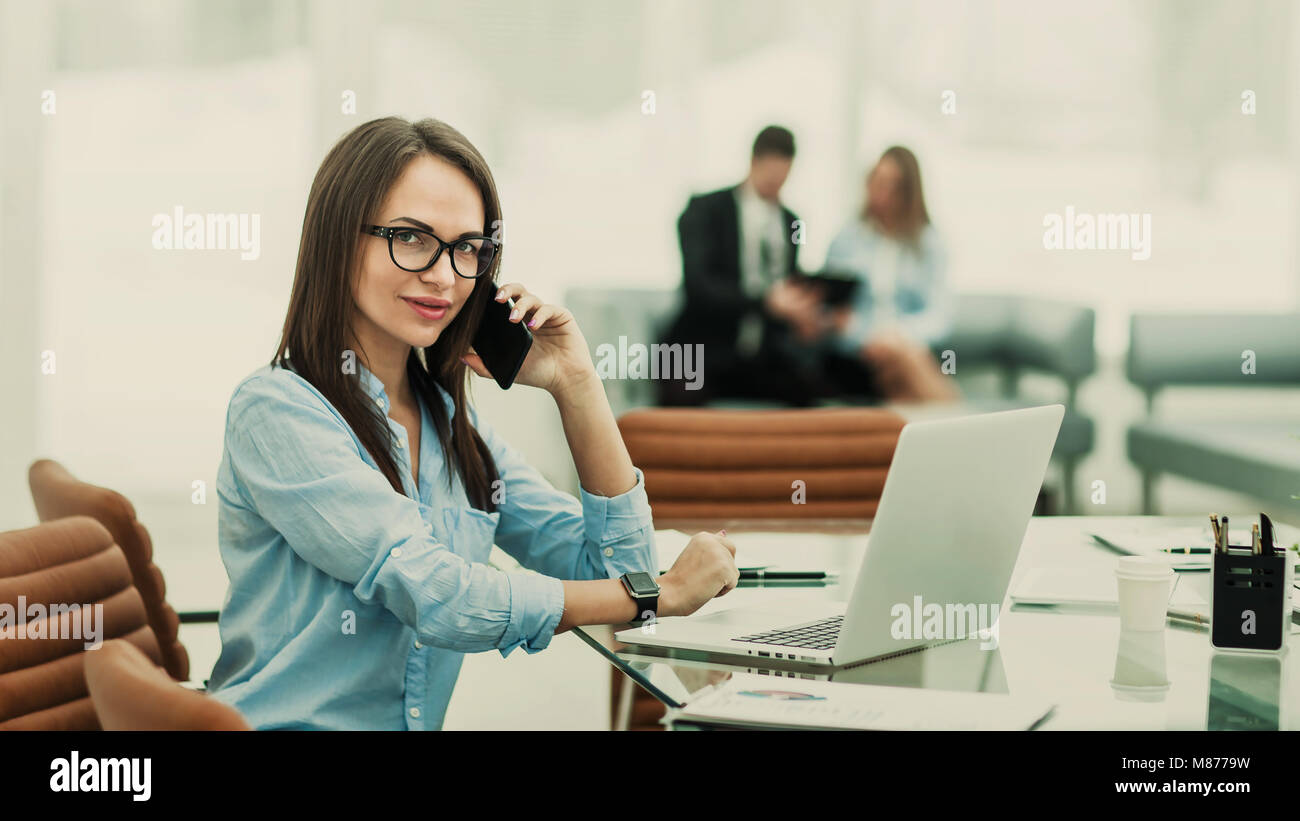 portrait of Manager Finance in the workplace in a modern office Stock ...