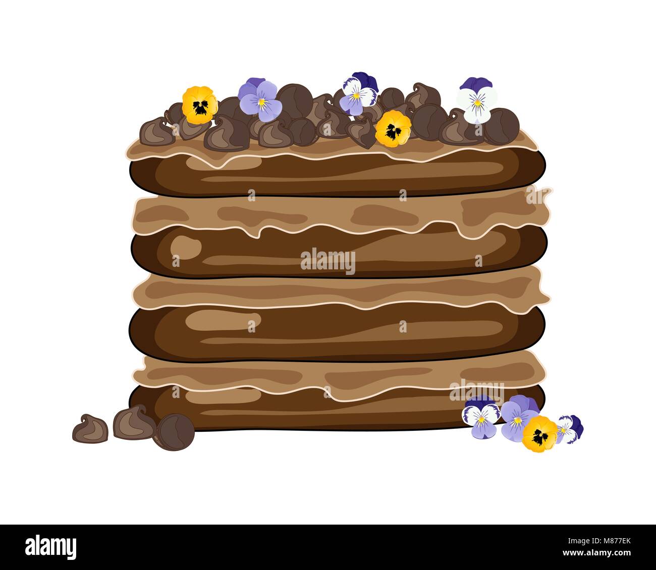 Chocolate cake made in Stock Vector Images - Alamy