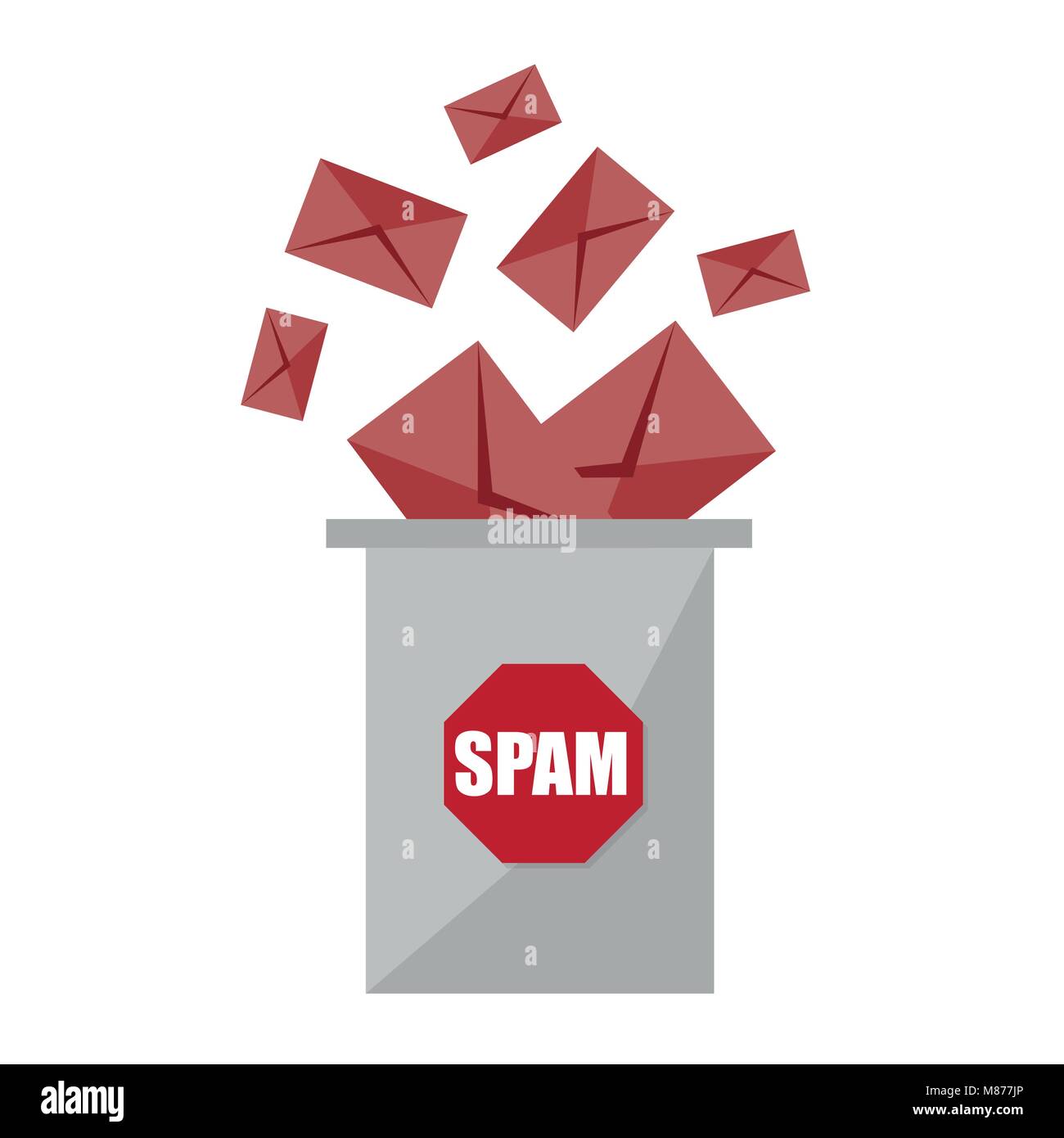 No spam. Stop spam graphic design - creative concept. Envelopes and ...