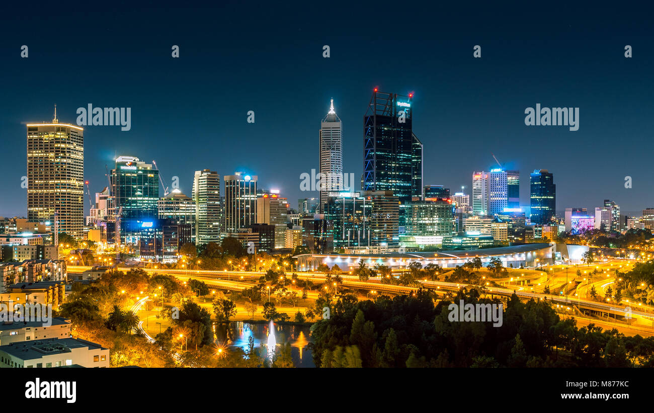 Perth, Australia - Panoramic view of the city Stock Photo - Alamy
