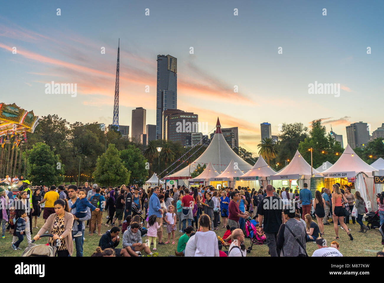 Melbourne, Australia - People crowds at the annual Moomba festival ...